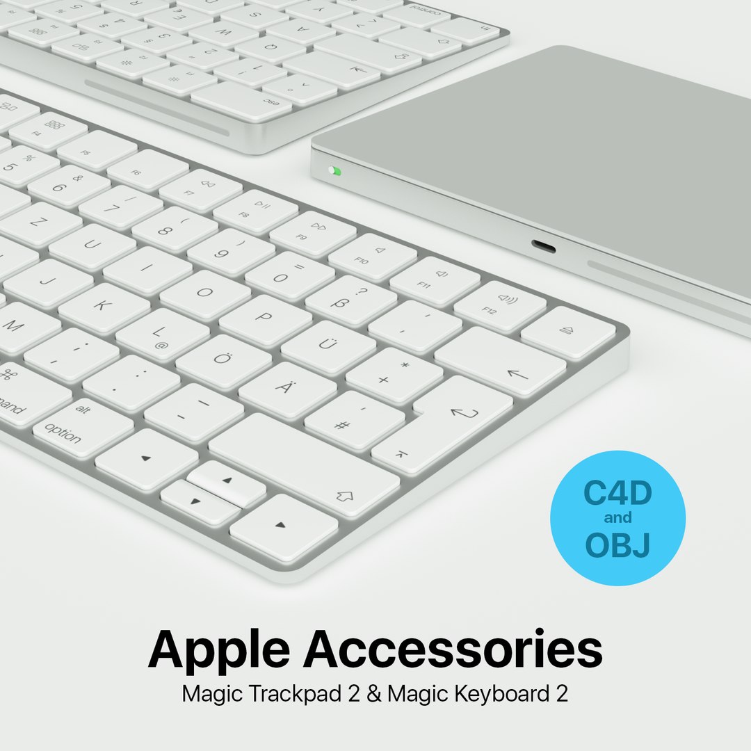 3d Model Apple Magic Keyboard 2