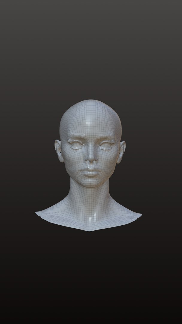 Beautiful Female Human Head 3D Model - TurboSquid 2339608