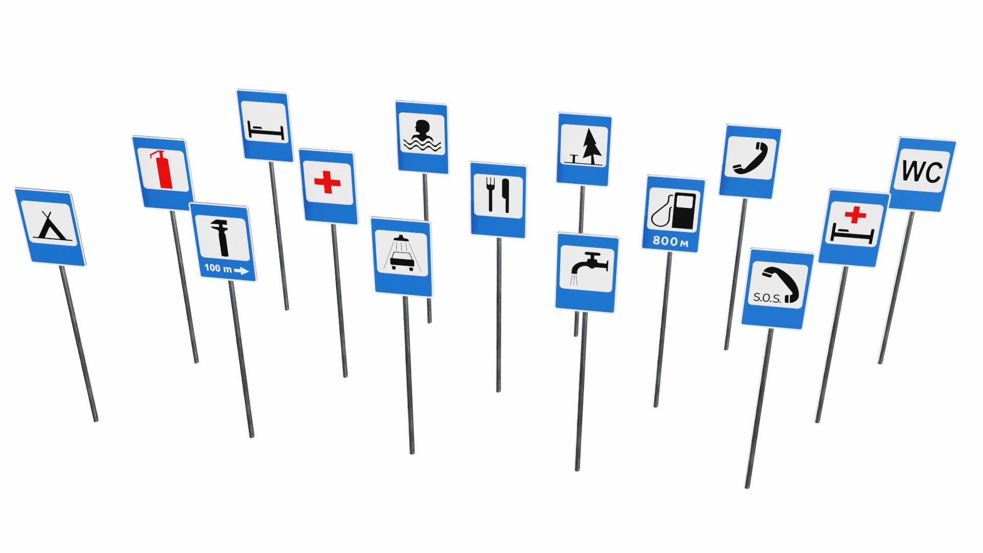 Service traffic signs model - TurboSquid 1762183