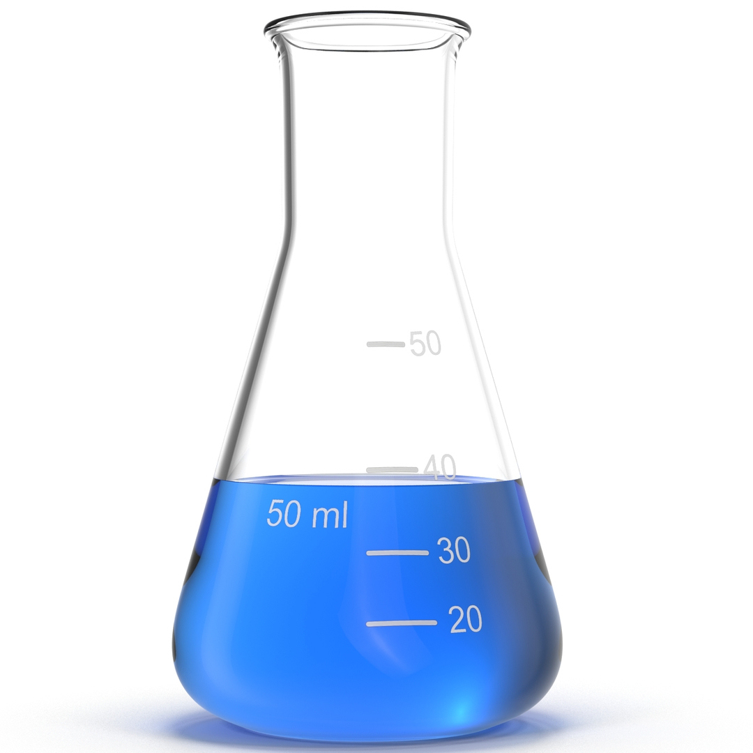 3d model 50 ml erlenmeyer flask