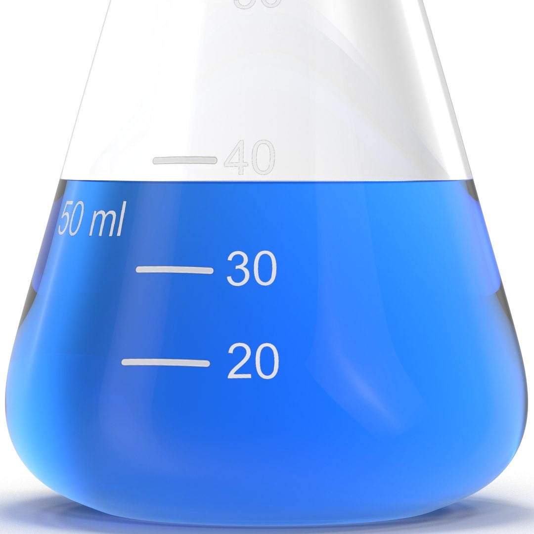3d Model 50 Ml Erlenmeyer Flask