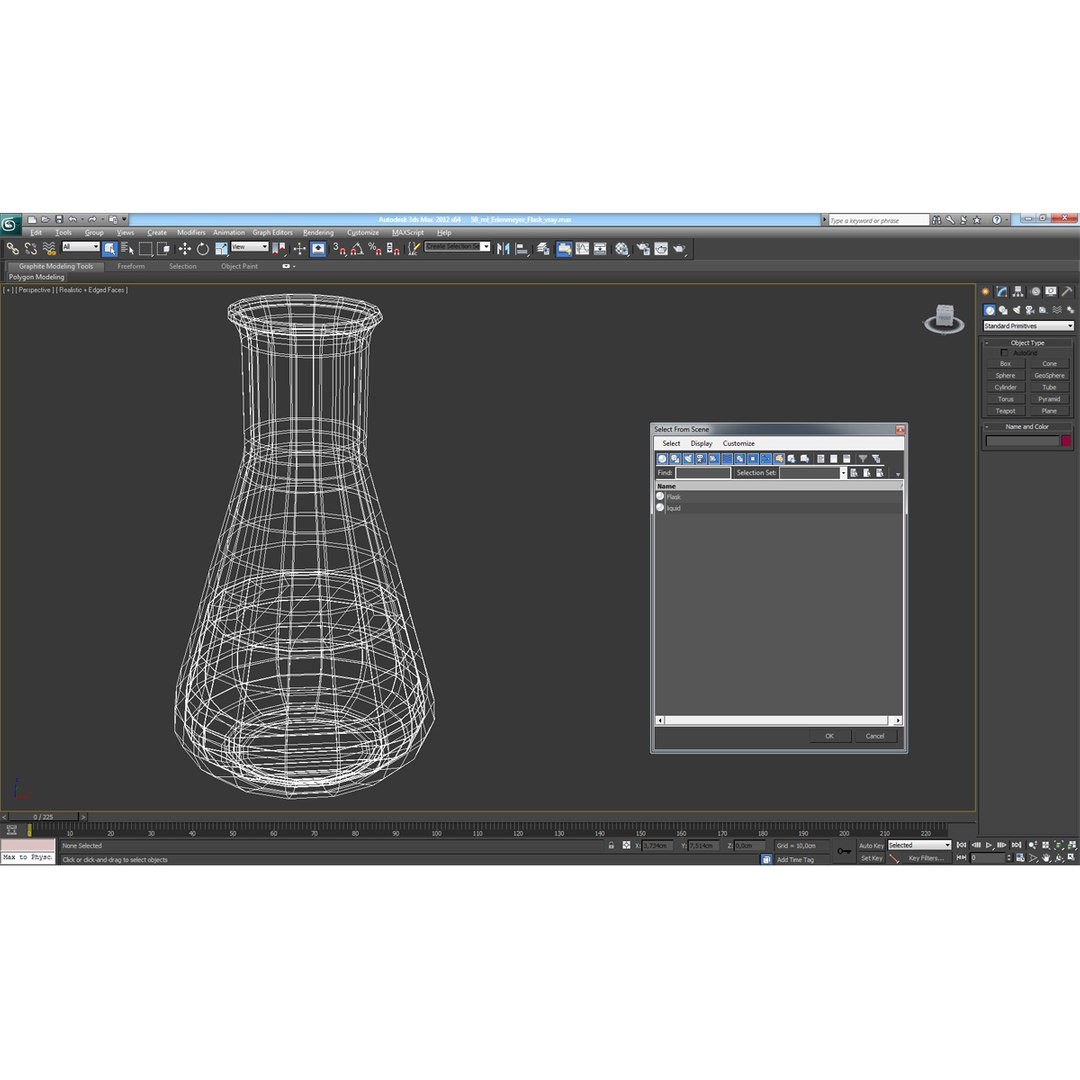 3d Model 50 Ml Erlenmeyer Flask