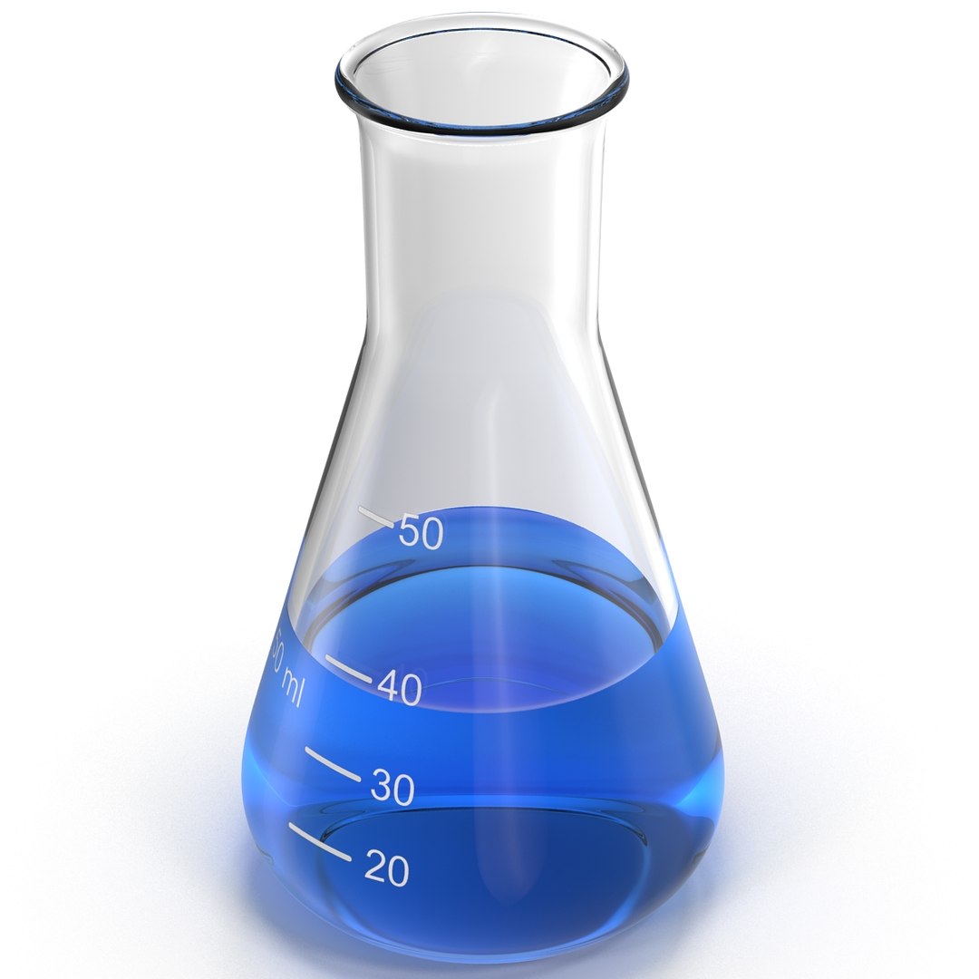 3d Model 50 Ml Erlenmeyer Flask