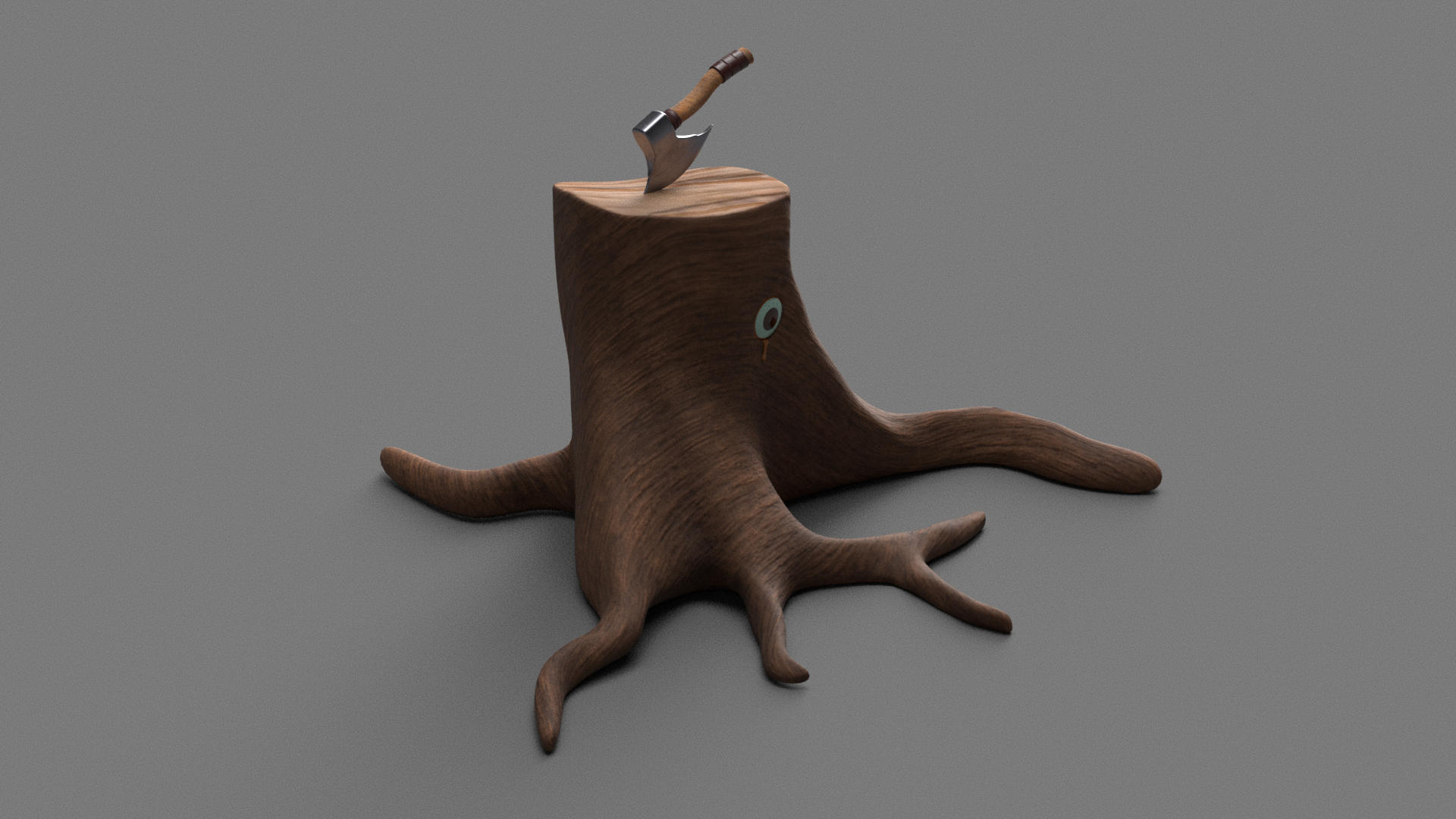 3D axe tree stump model - TurboSquid 1579122