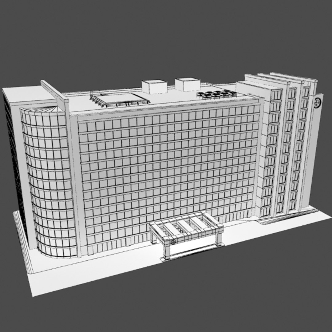 3d City Hospital Building Model