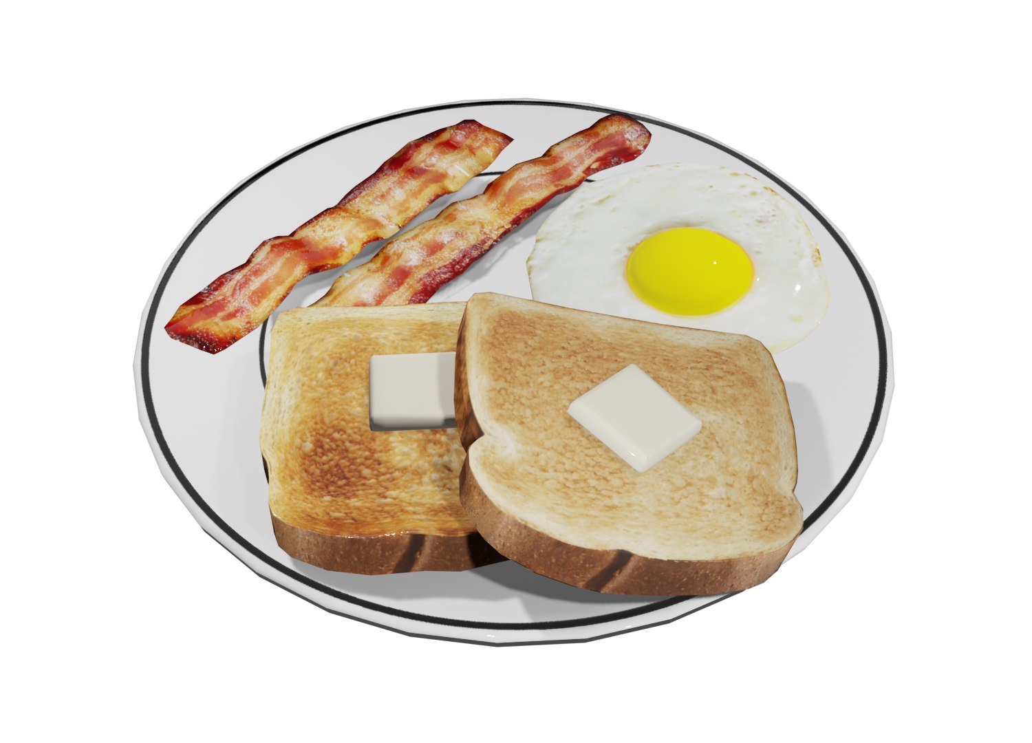 Plate breakfast 3D model - TurboSquid 1534581