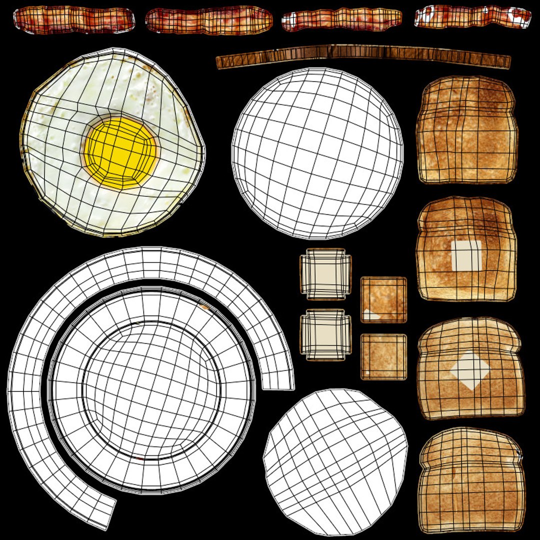 Plate breakfast 3D model - TurboSquid 1534581