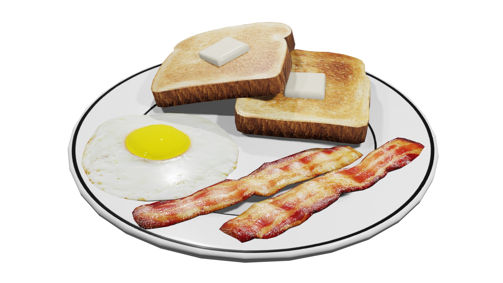 Plate breakfast 3D model - TurboSquid 1534581