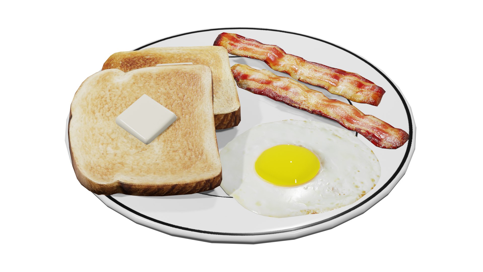 Plate breakfast 3D model - TurboSquid 1534581