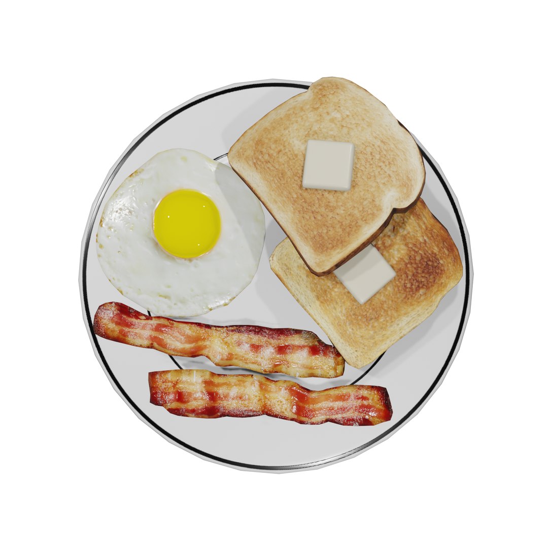 Plate breakfast 3D model - TurboSquid 1534581