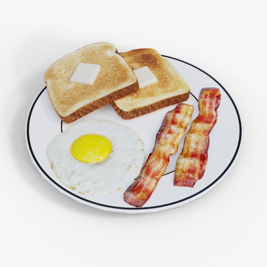 Plate breakfast 3D model - TurboSquid 1534581