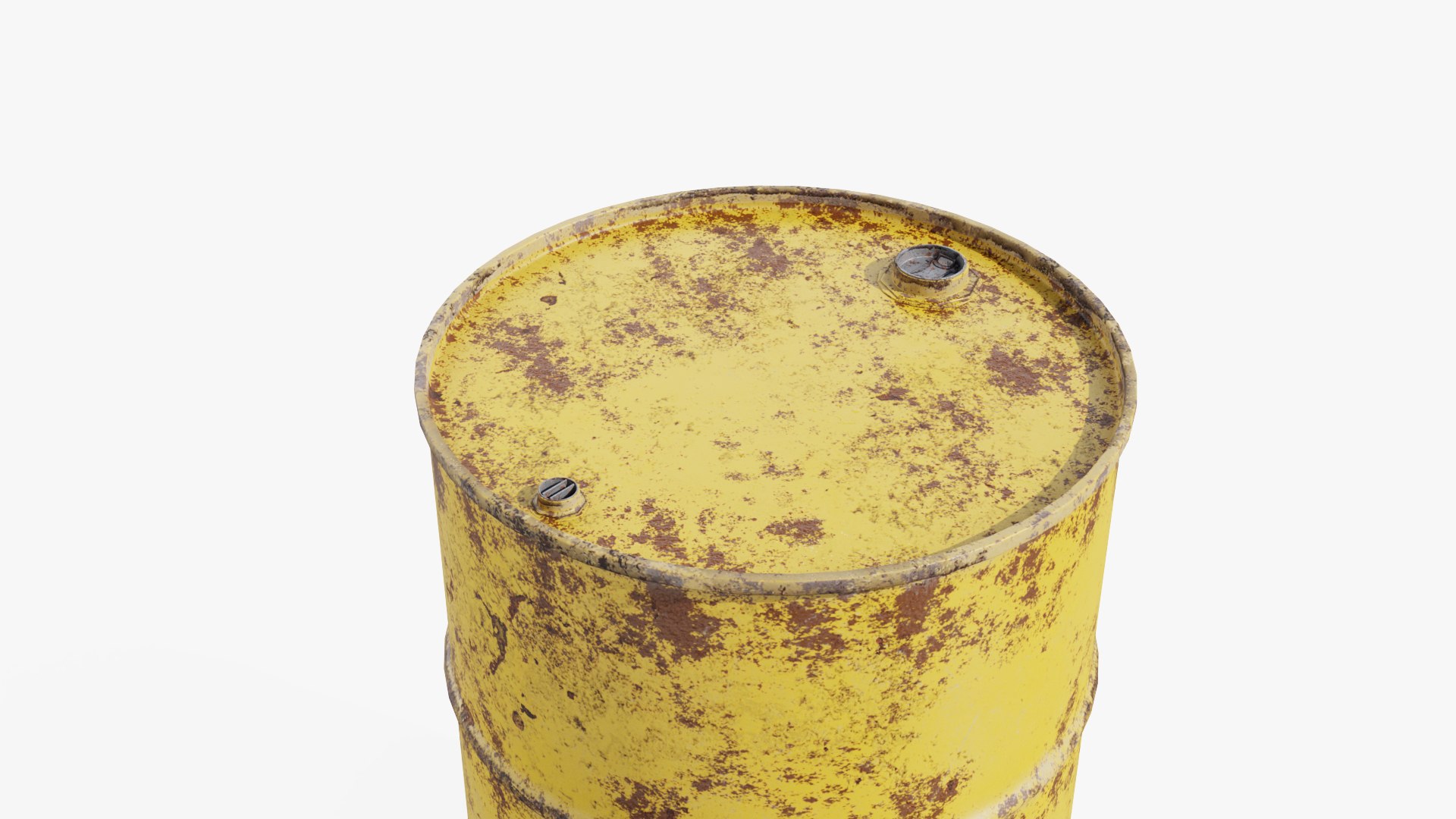 3D Model Steel Barrel - Yellow - Rusted - TurboSquid 2125790