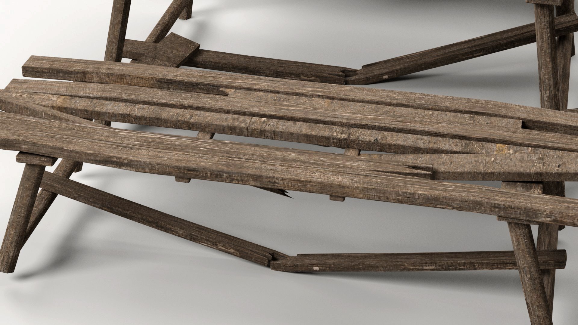 Broken Wooden Table 3D Model - TurboSquid 2029621