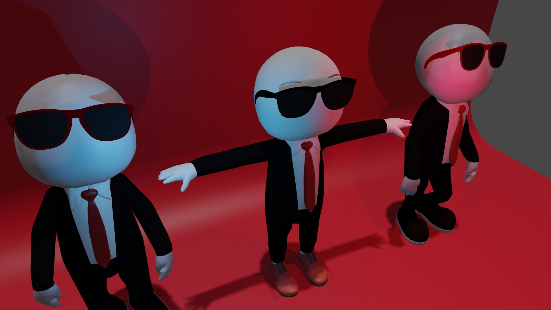 3D Rigged Stickman With Costume And Glasses - Blender Model ...