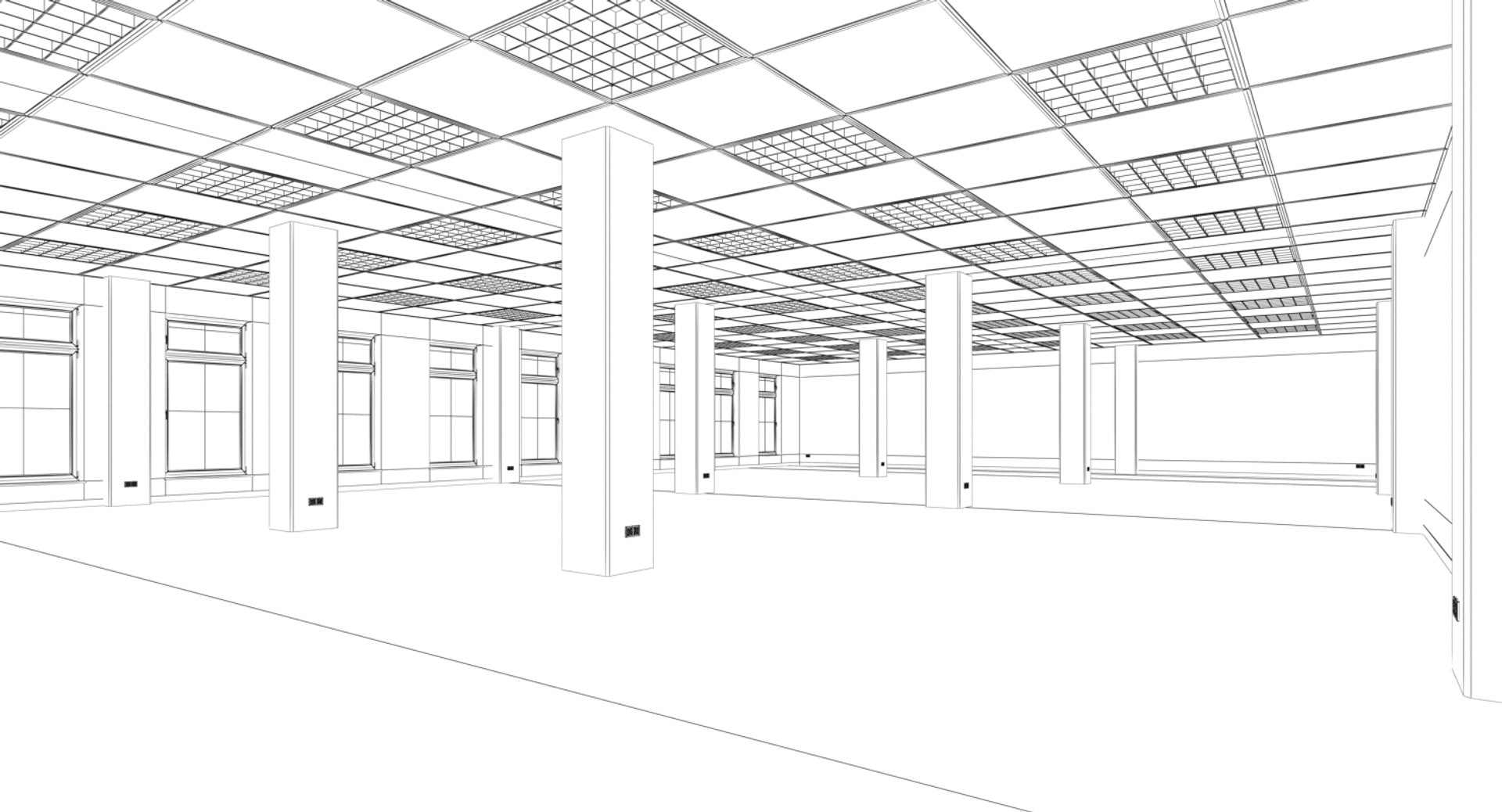 3d Industrial Room Model