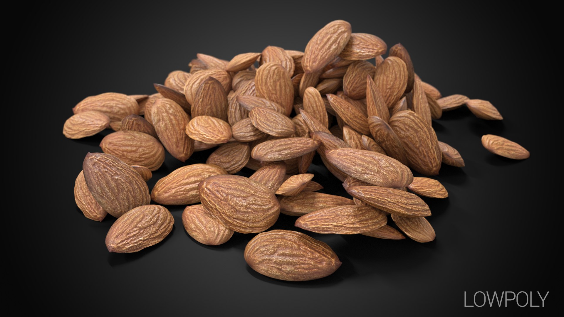 Almond Unshell Shell 3d Model