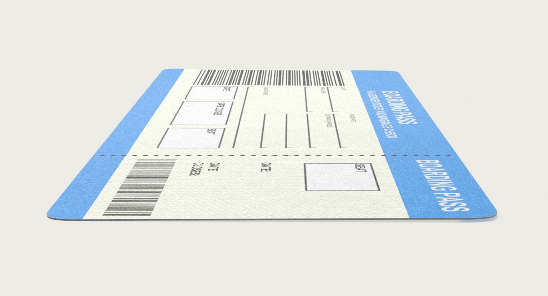 Airline Ticket 3d Model