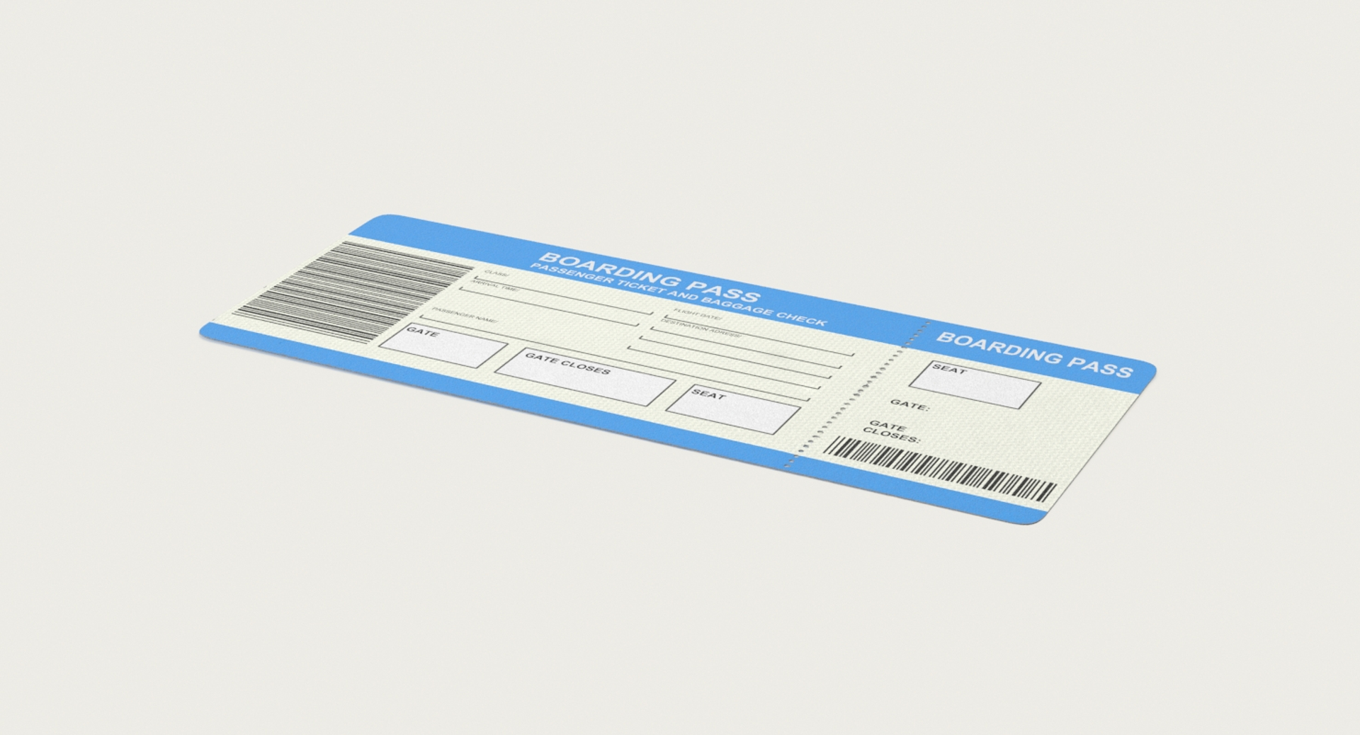 Airline Ticket 3d Model