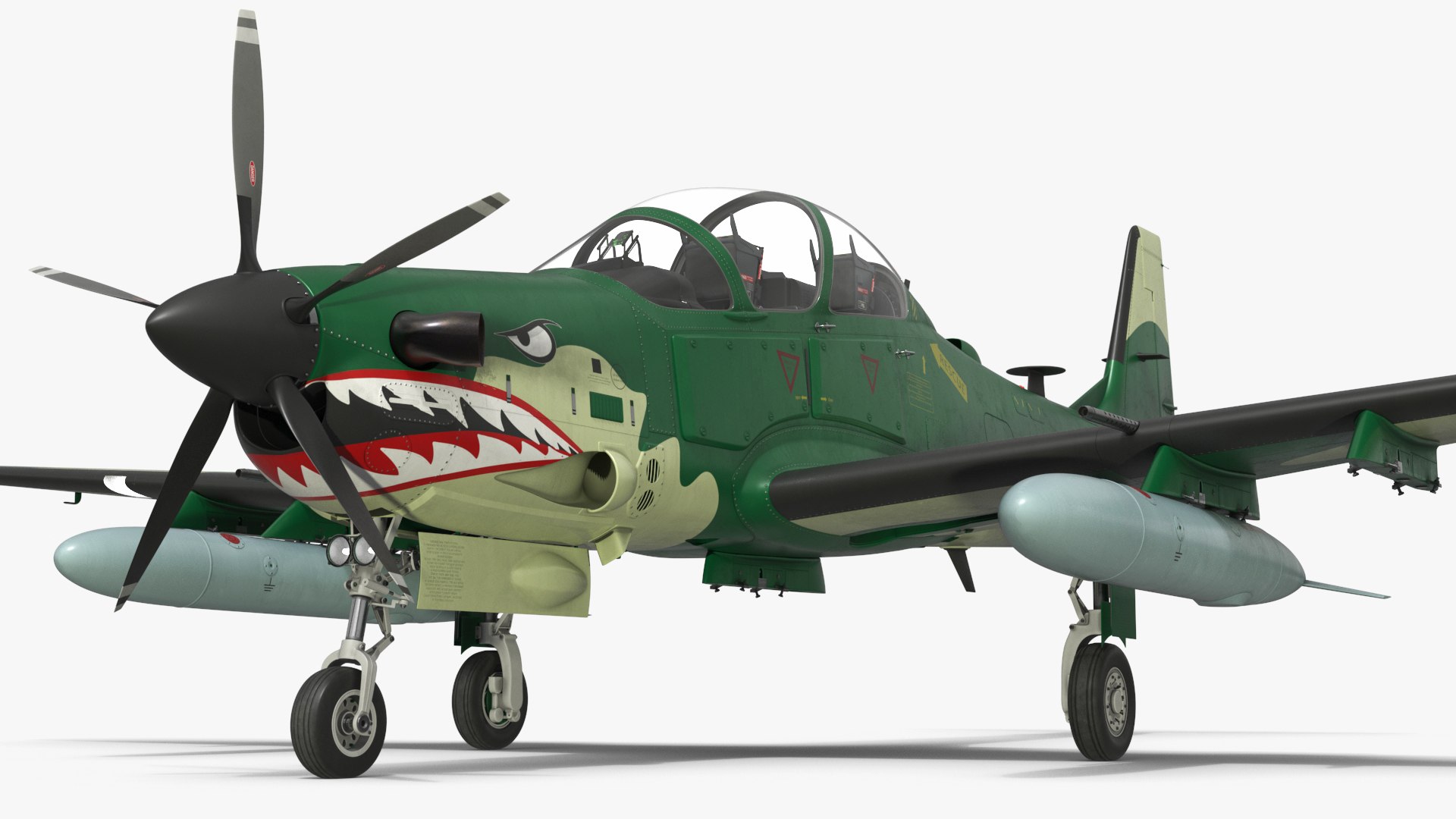 Super Tucano A-29 Plane Camo Green Simplified 3D Model - TurboSquid 2471514