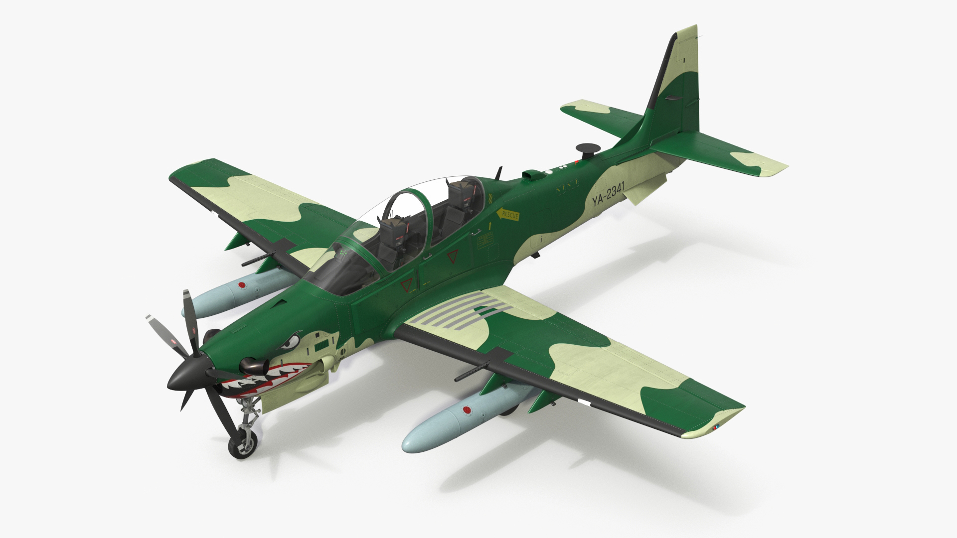 Super Tucano A-29 Plane Camo Green Simplified 3D Model - TurboSquid 2471514