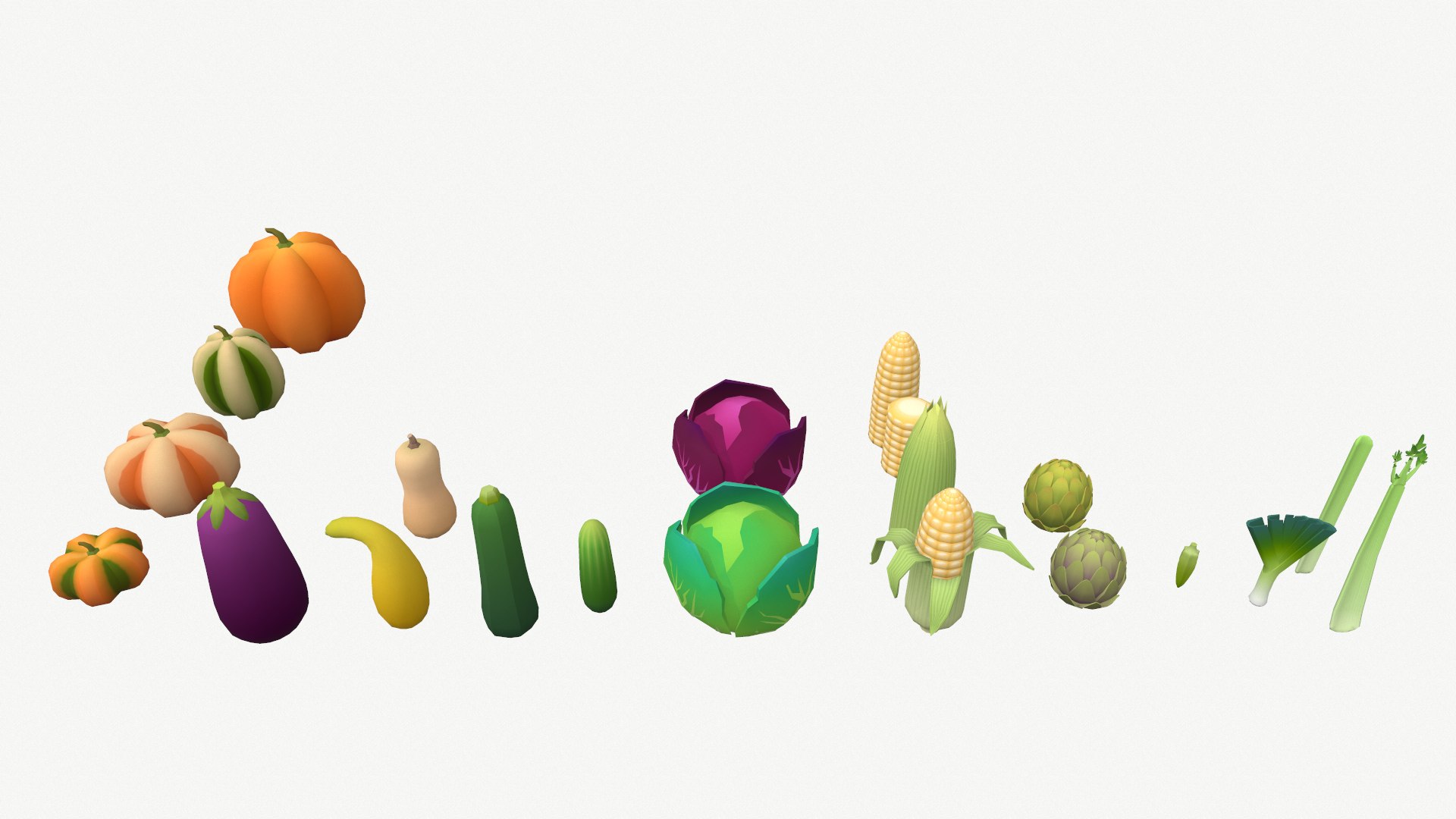 Low Poly Vegetable Set 3D Model - TurboSquid 2133508