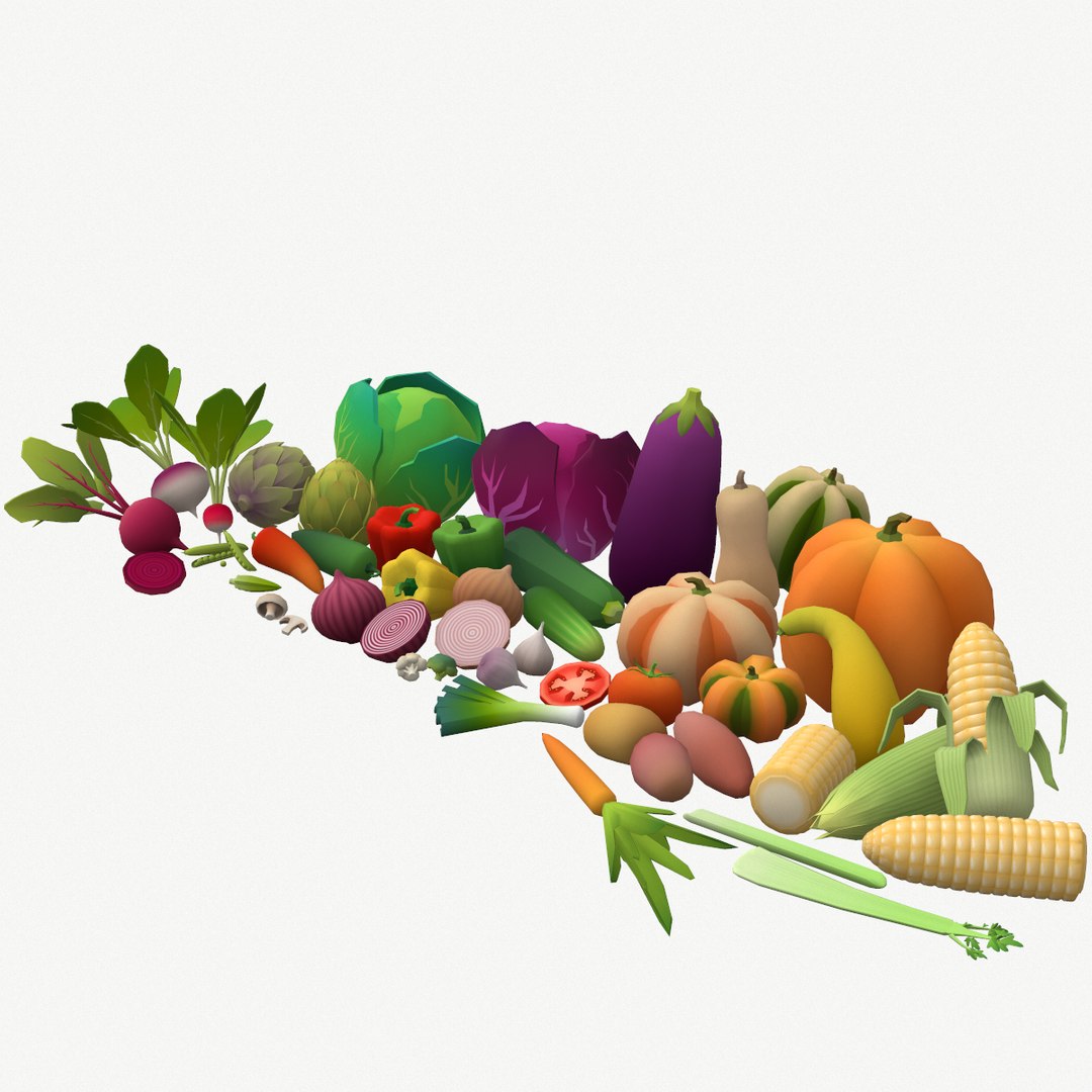 Low Poly Vegetable Set 3D Model - TurboSquid 2133508