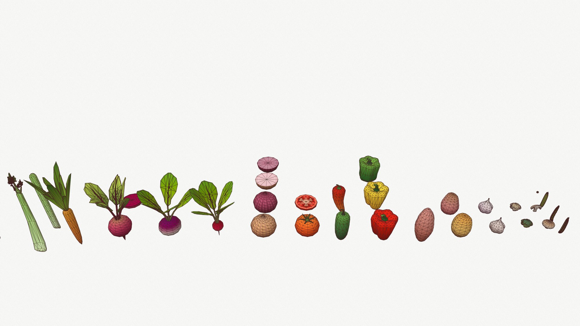 Low Poly Vegetable Set 3D Model - TurboSquid 2133508