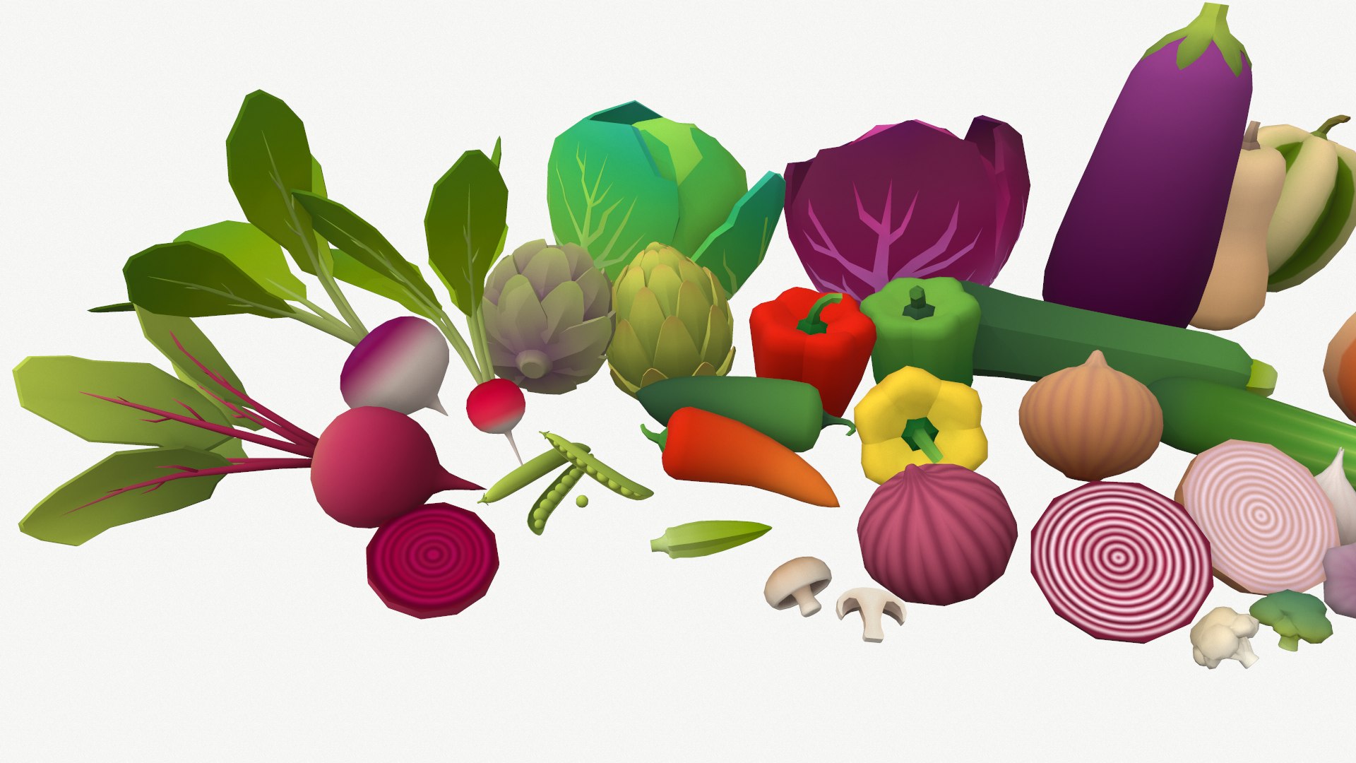 Low Poly Vegetable Set 3D Model - TurboSquid 2133508