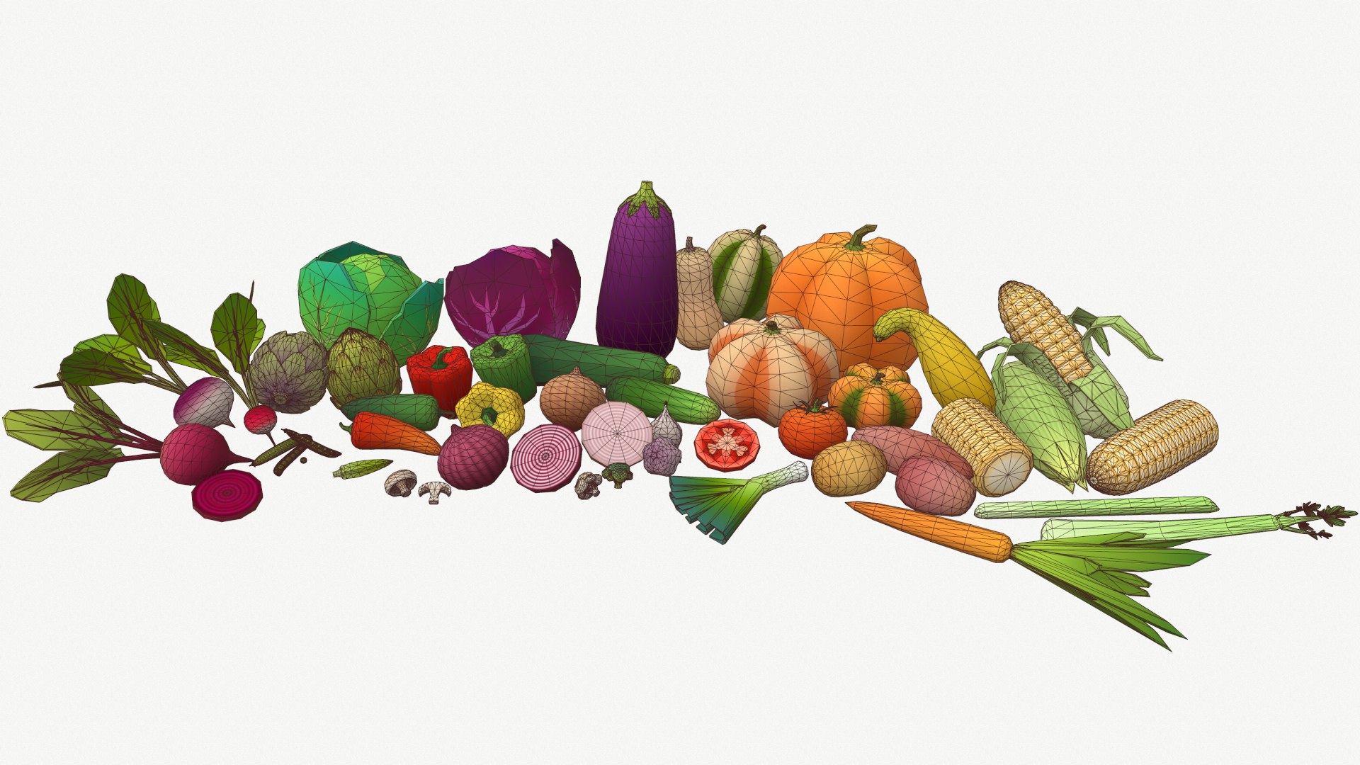 Low Poly Vegetable Set 3D Model - TurboSquid 2133508