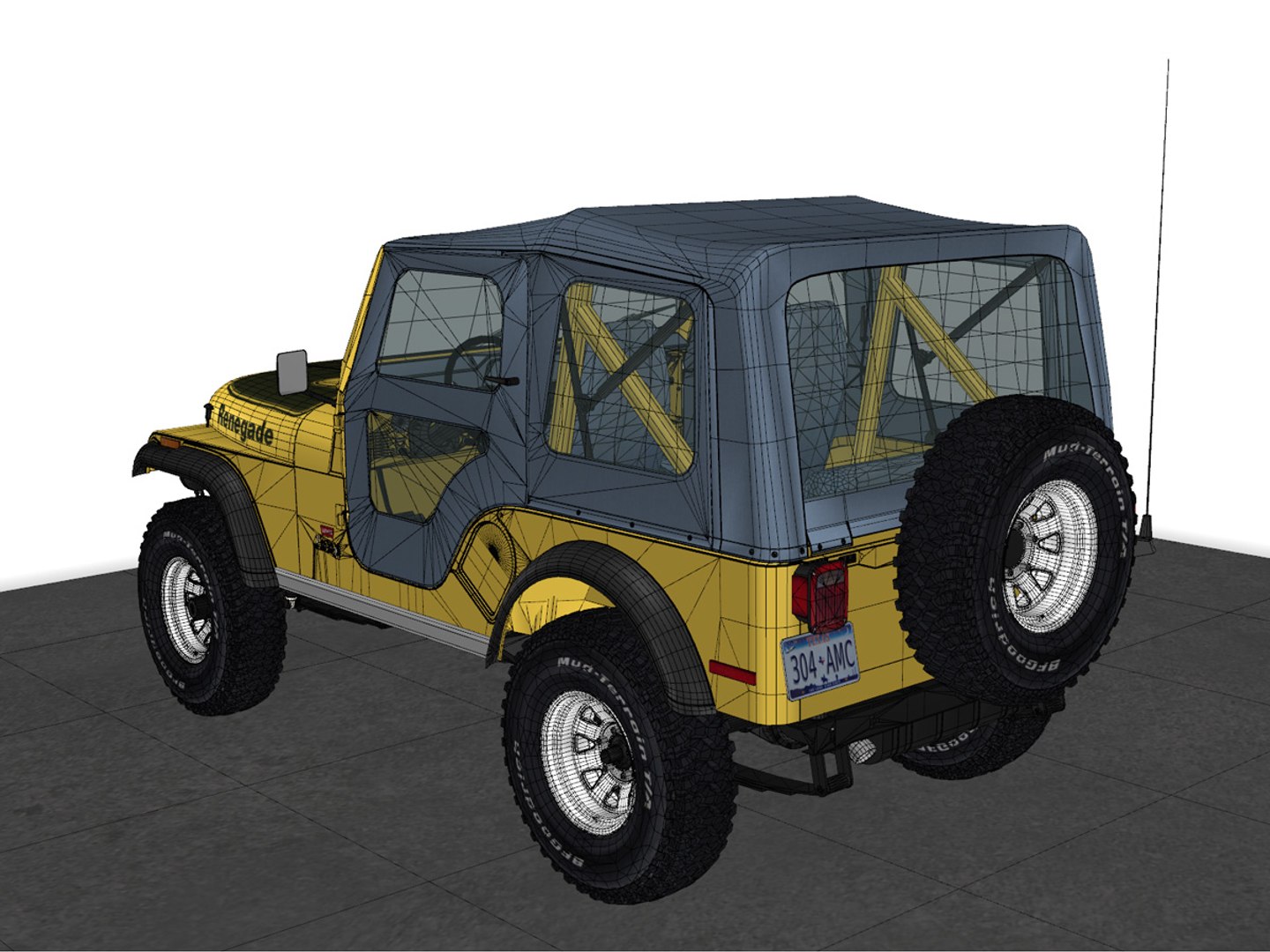 3d Jeep Cj 5 Renegade Model