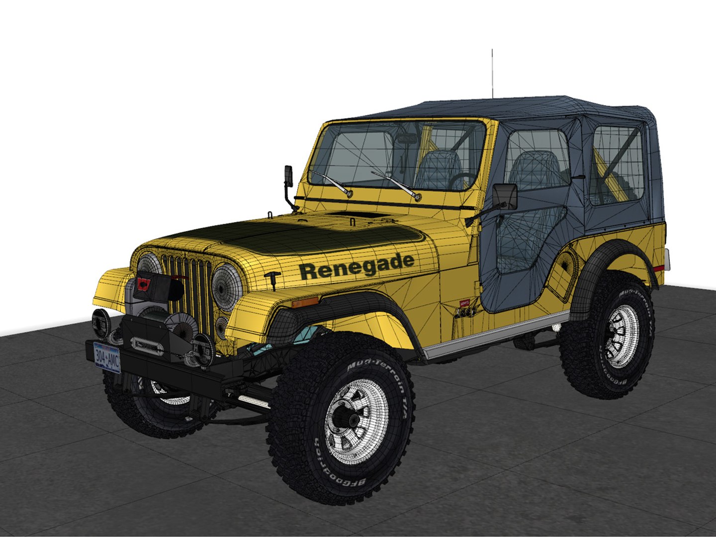 3d Jeep Cj 5 Renegade Model
