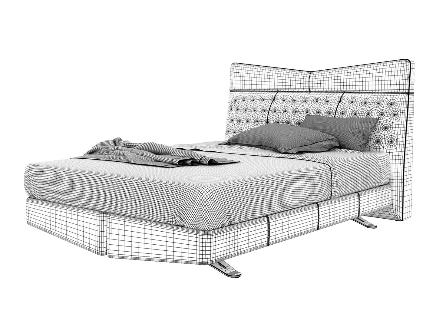 3D DS-1152 140 160 Bed Model - TurboSquid 2162384