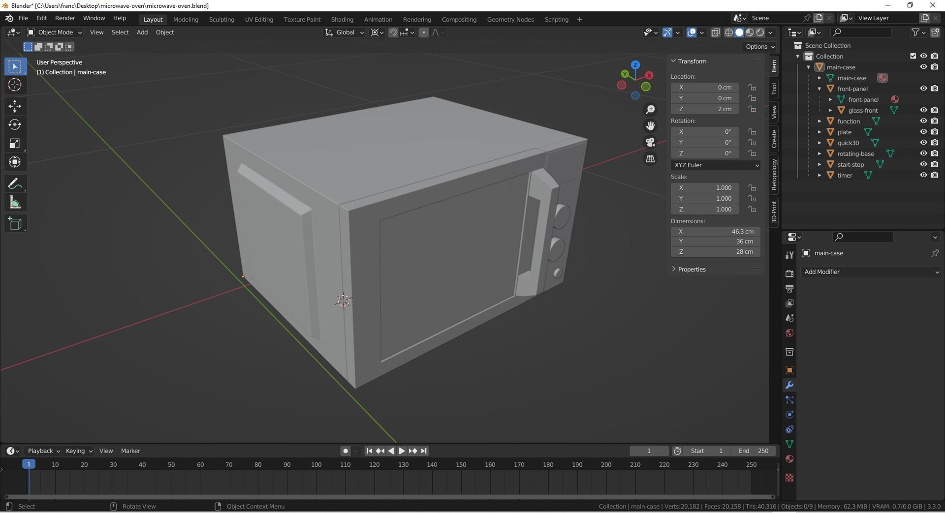 3D Microwave Oven - TurboSquid 1985337