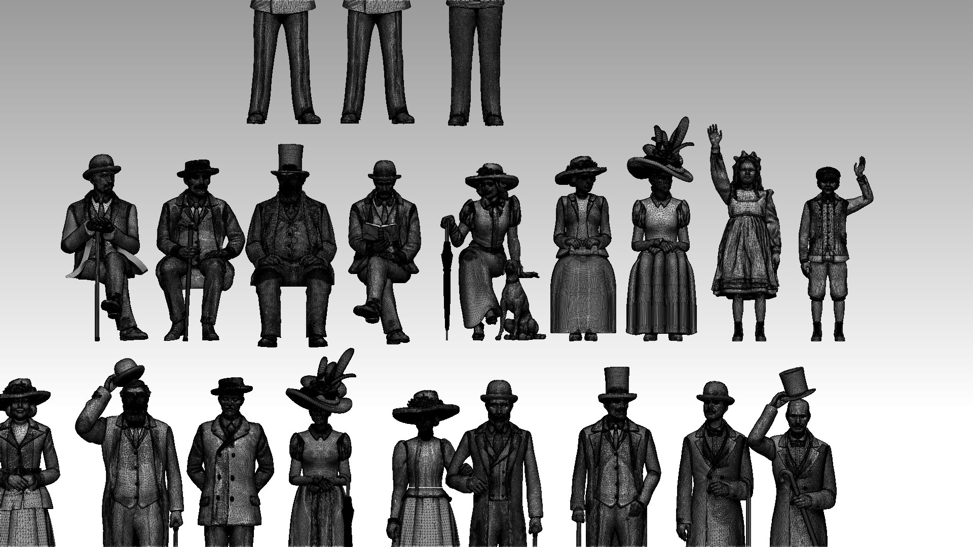 Retro People 3D Model - TurboSquid 2161649