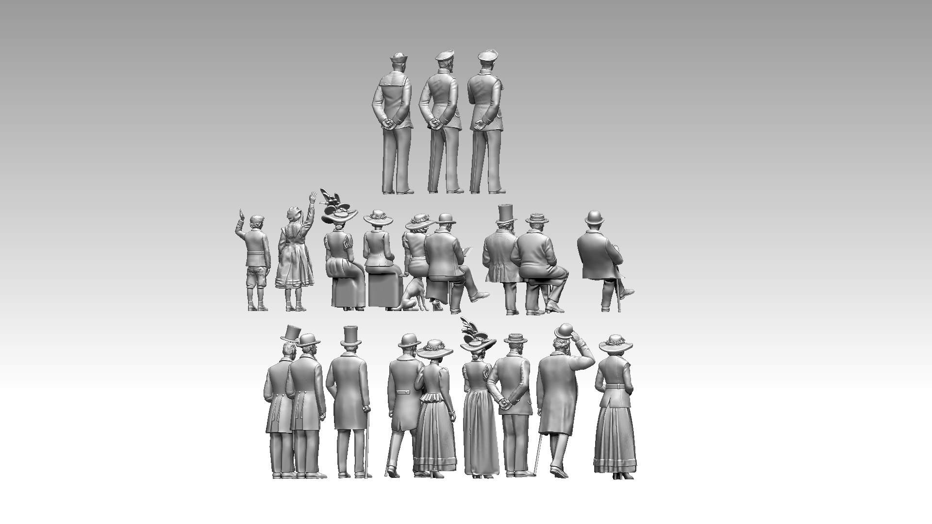 Retro People 3D Model - TurboSquid 2161649