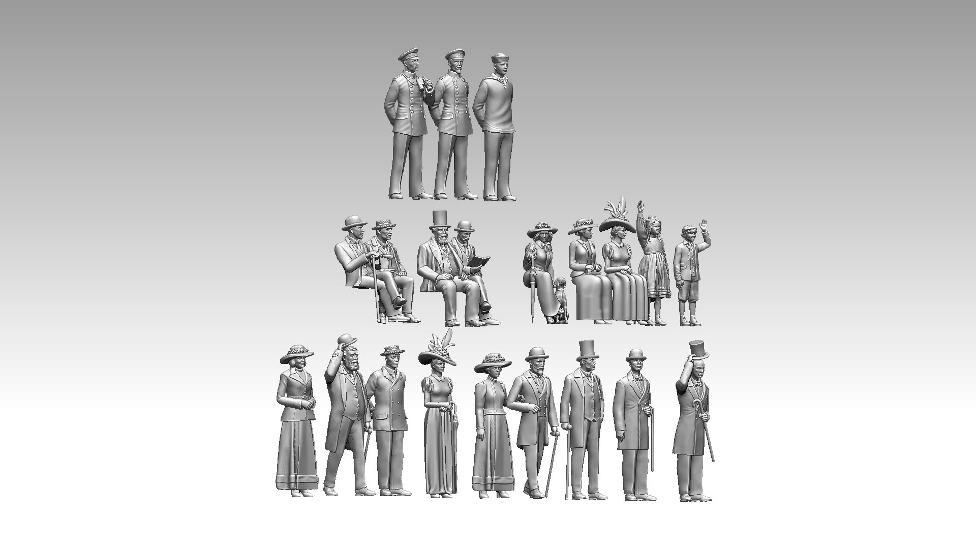 Retro People 3D Model - TurboSquid 2161649