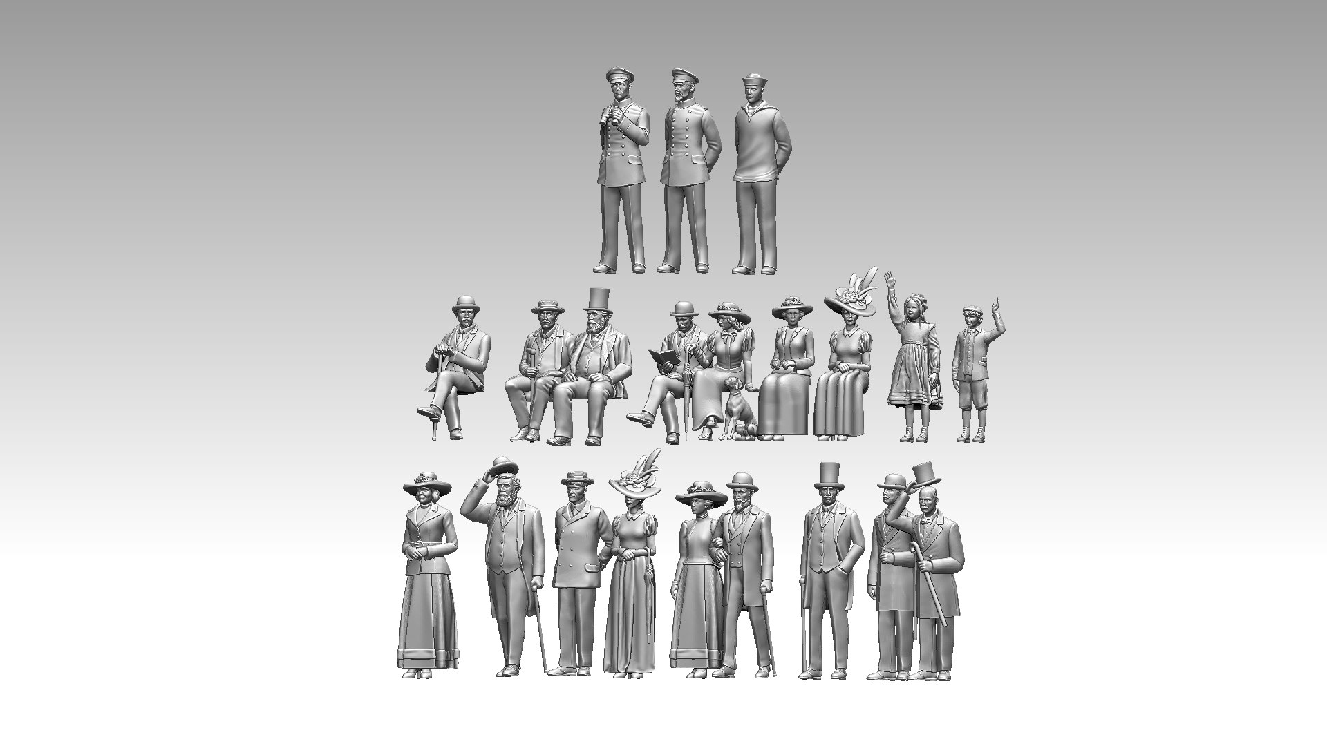 Retro People 3D Model - TurboSquid 2161649