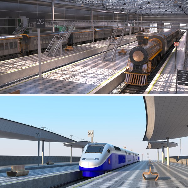 Railway Station OBJ Models for Download | TurboSquid