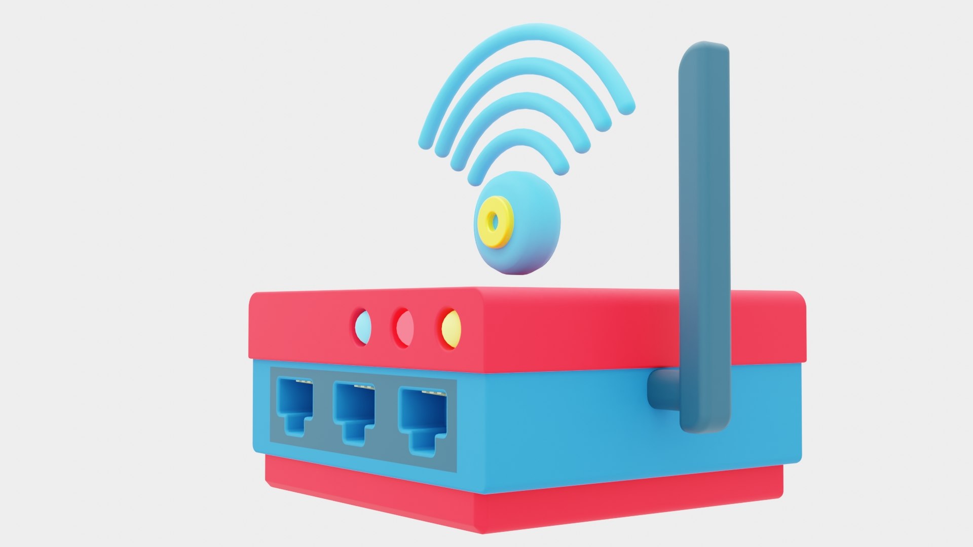 3D Router Device Icon On Computer Network Represented By Router And ...