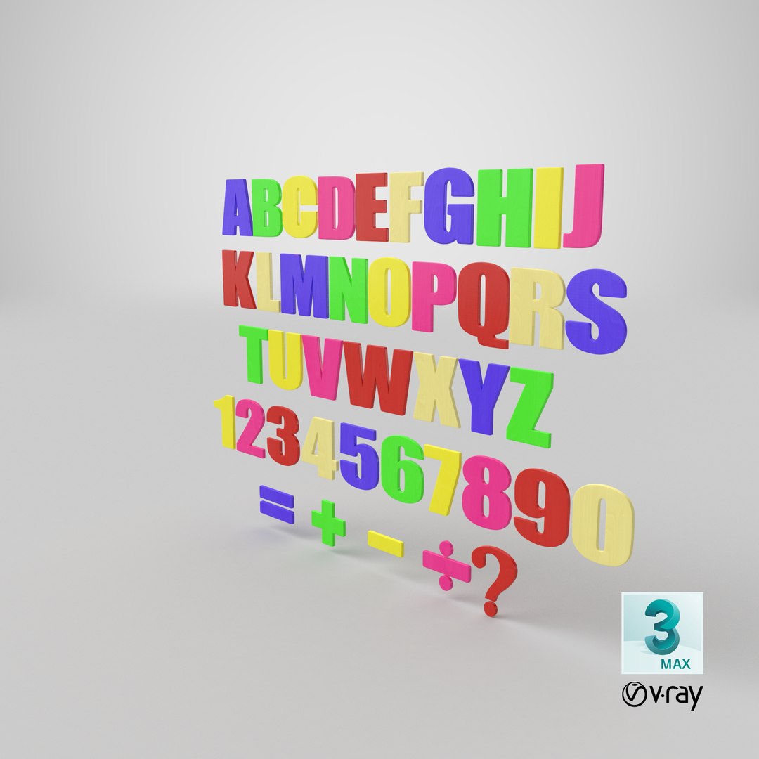 Wooden colored alphabet letters 3D model - TurboSquid 1378530
