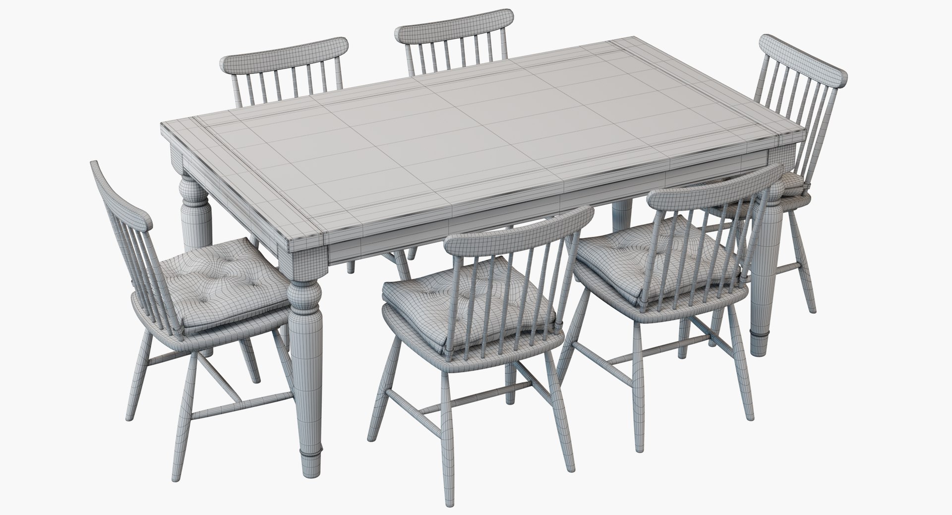 3D realistic dining table set model - TurboSquid 1519087