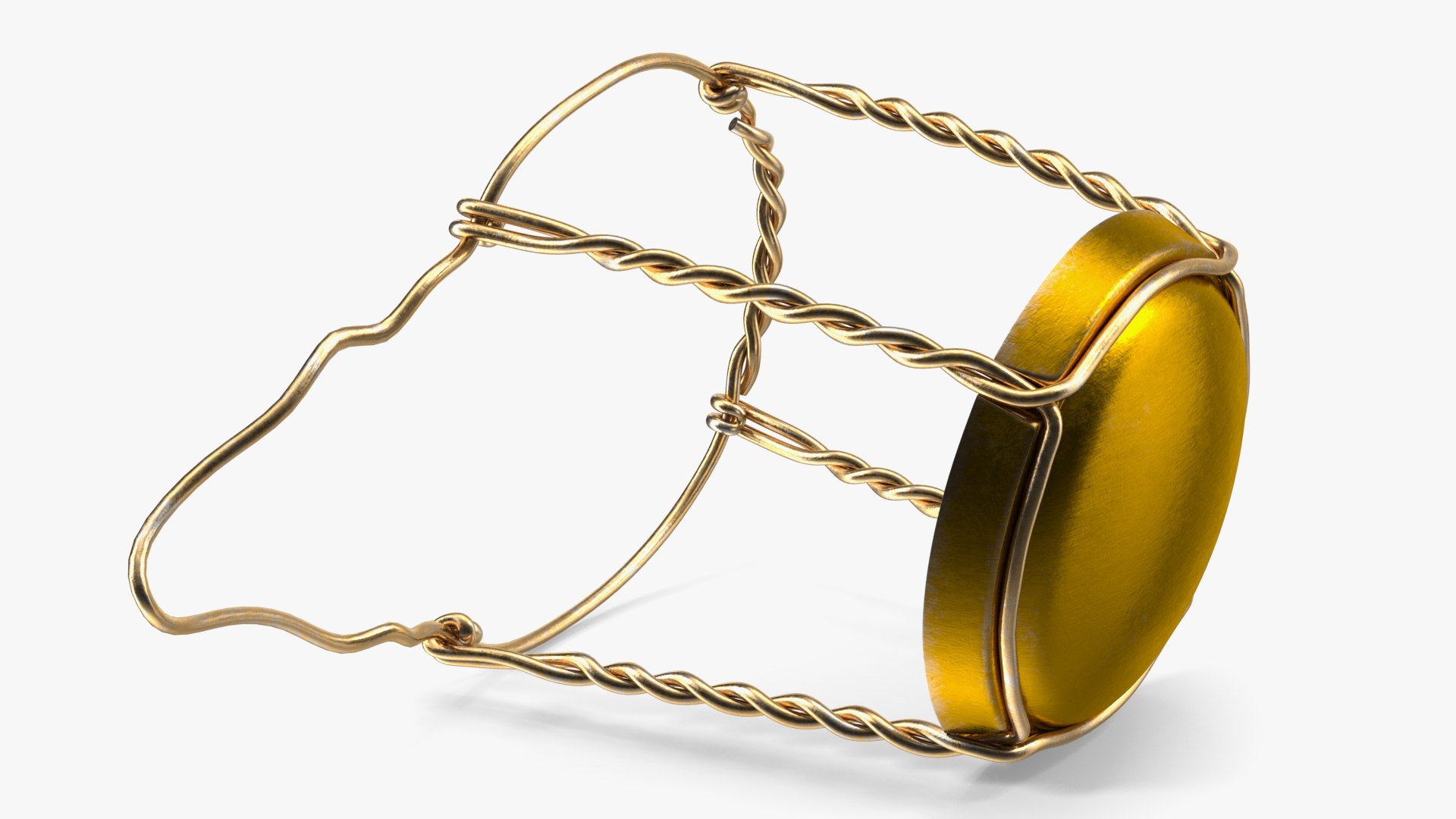 3D Yellow Wire Cage With Cap Model - TurboSquid 1853402