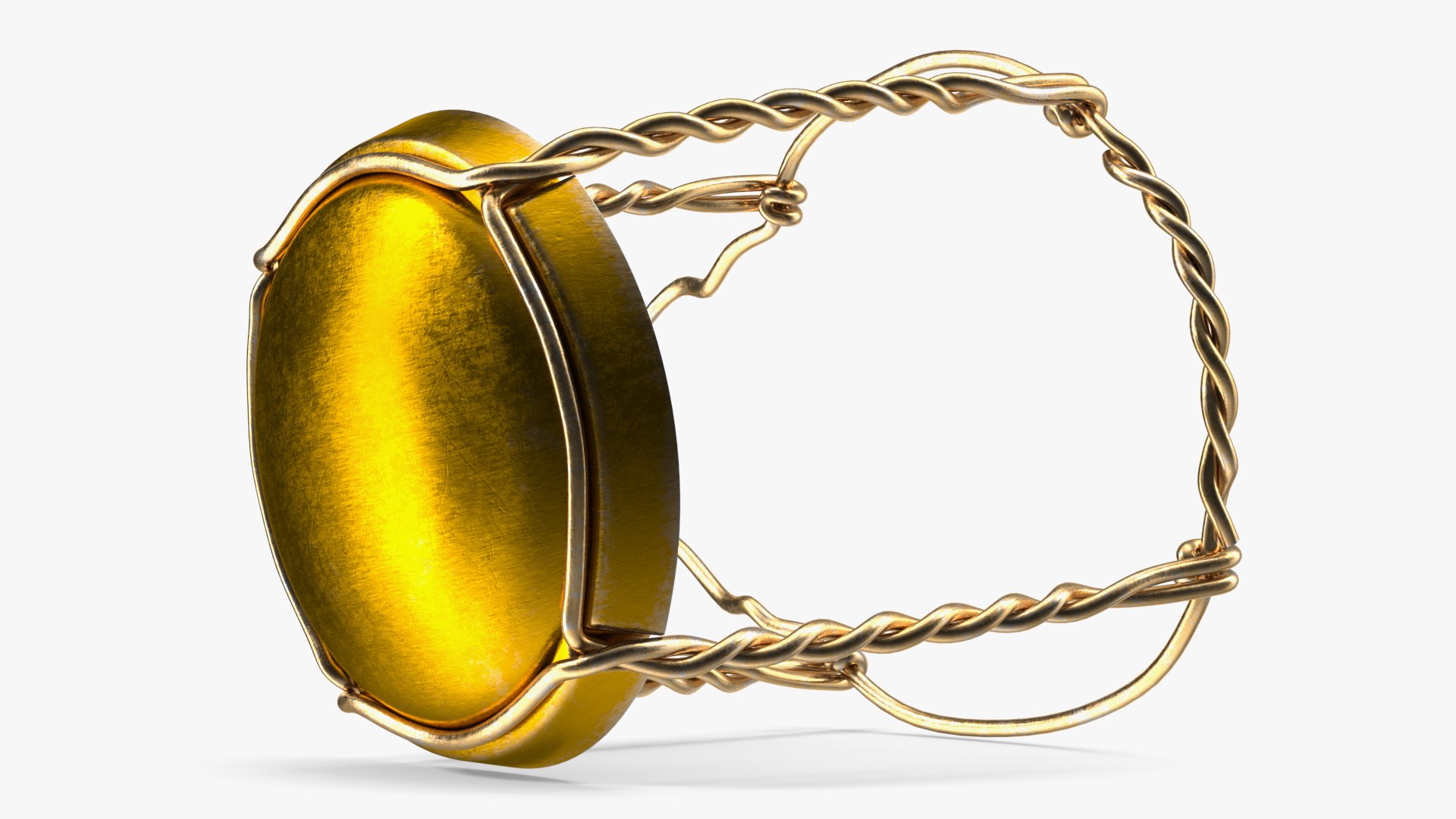 3D Yellow Wire Cage With Cap Model - TurboSquid 1853402