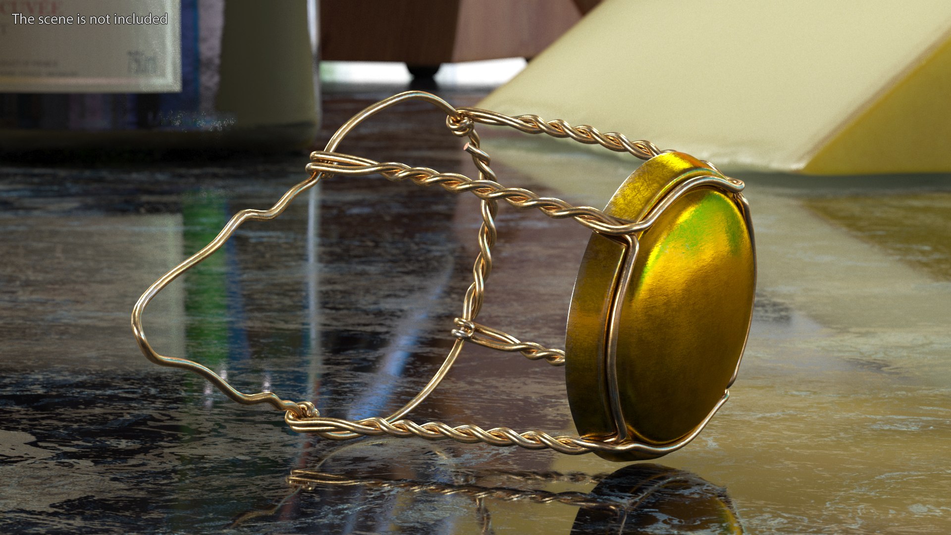 3D Yellow Wire Cage With Cap Model - TurboSquid 1853402