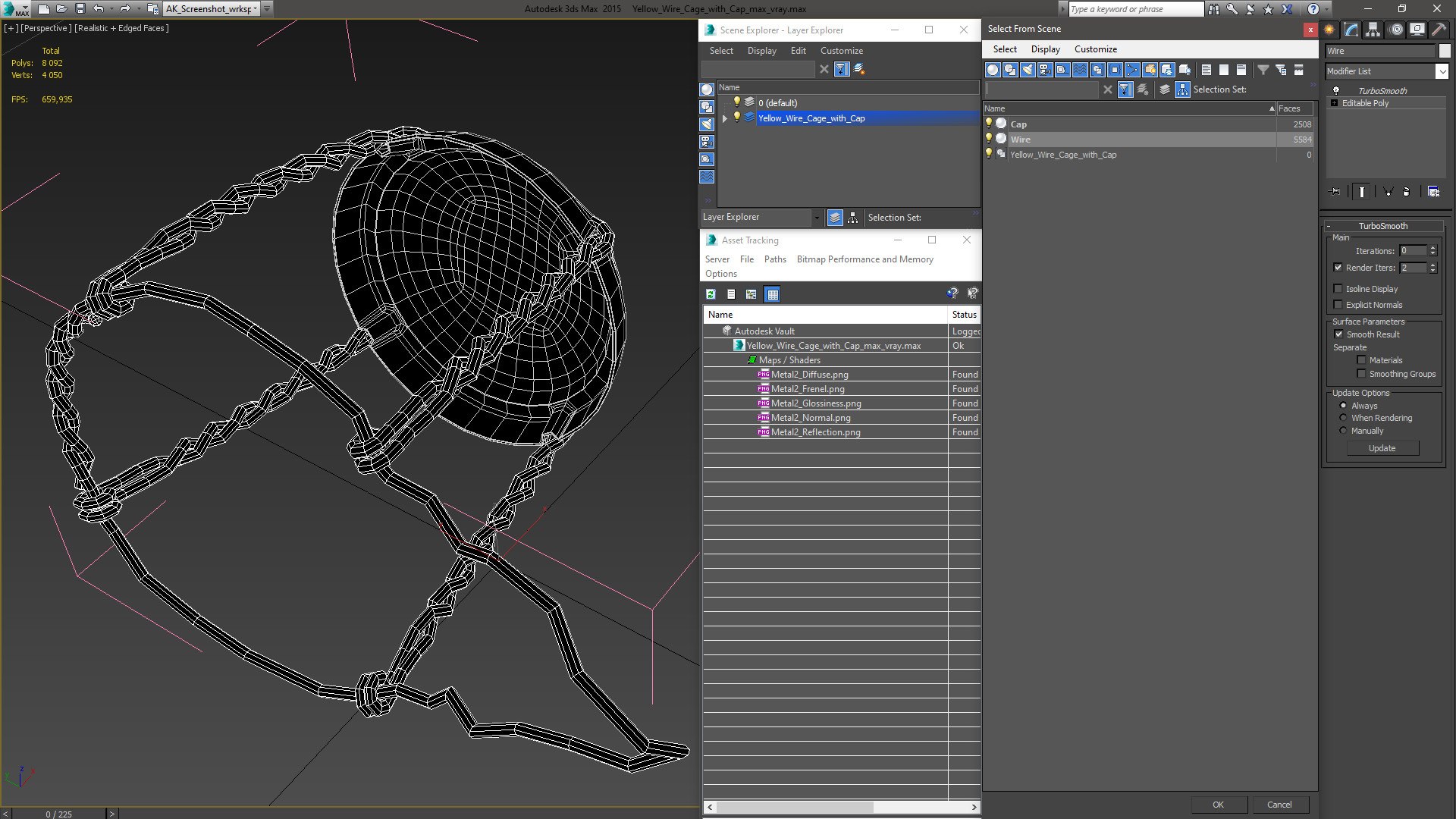 3D Yellow Wire Cage with Cap model - TurboSquid 1853402