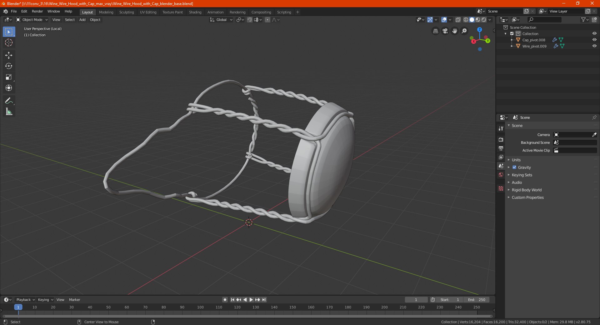 3D Yellow Wire Cage with Cap model - TurboSquid 1853402