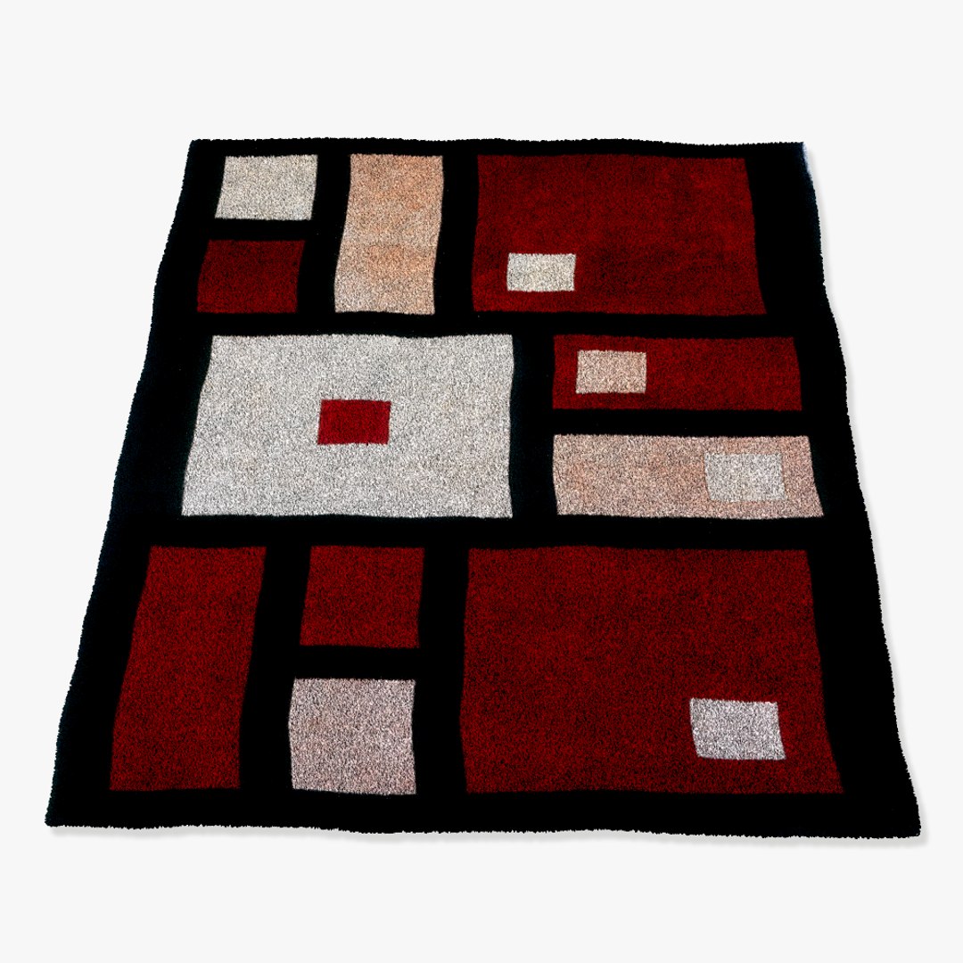 momeni rugs abstract nw50blk 3d model