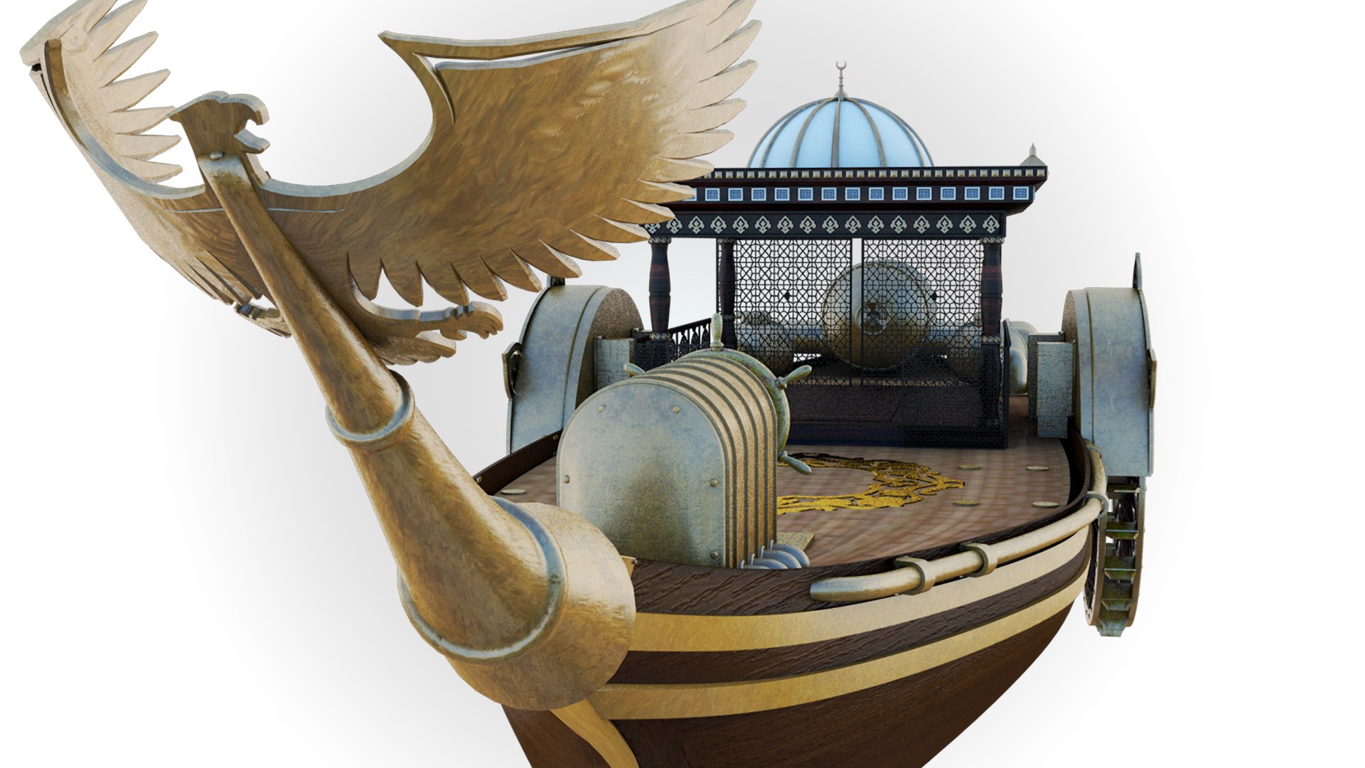 Ottoman Boat Steampunk Model - TurboSquid 1301129