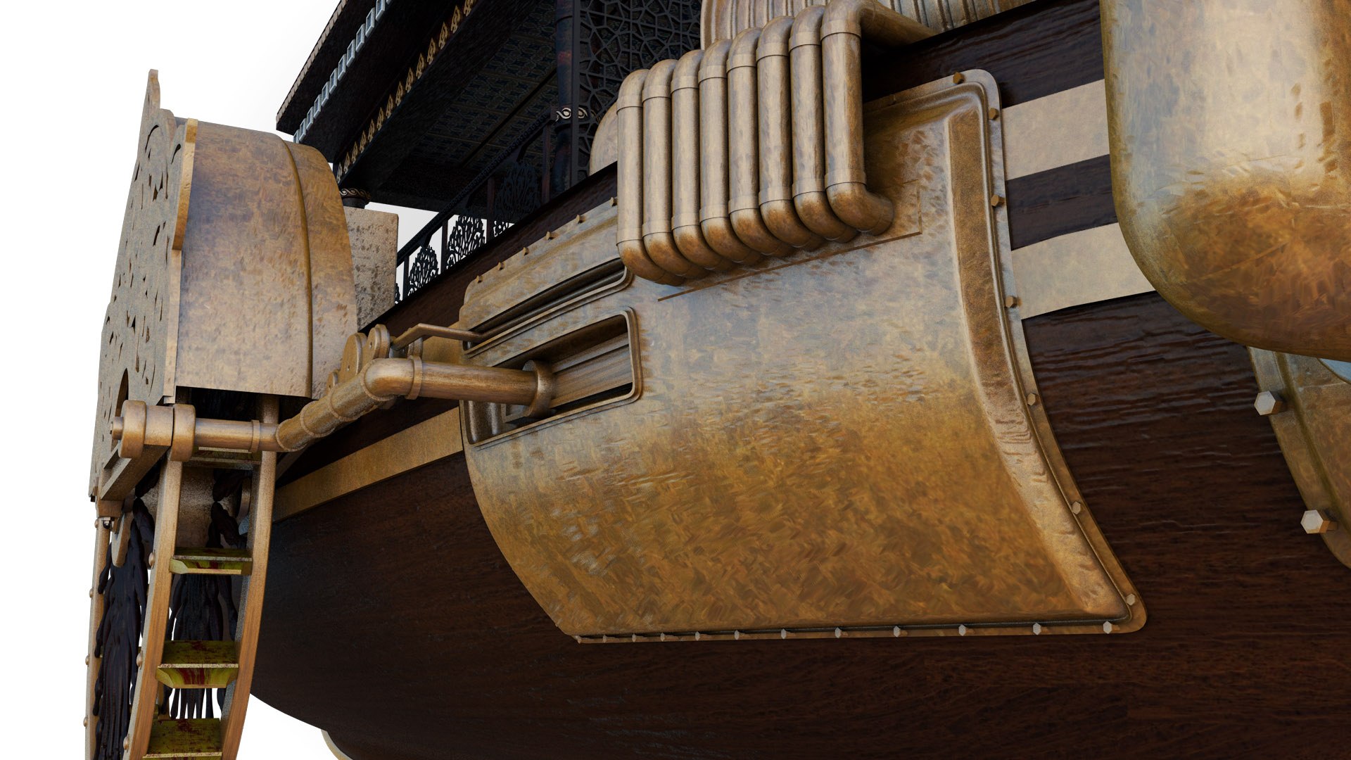 Ottoman Boat Steampunk Model - TurboSquid 1301129