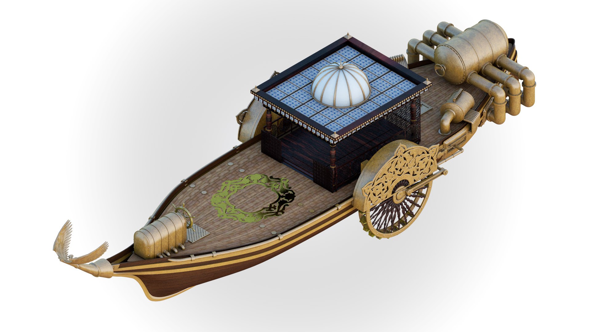 Ottoman Boat Steampunk Model - TurboSquid 1301129